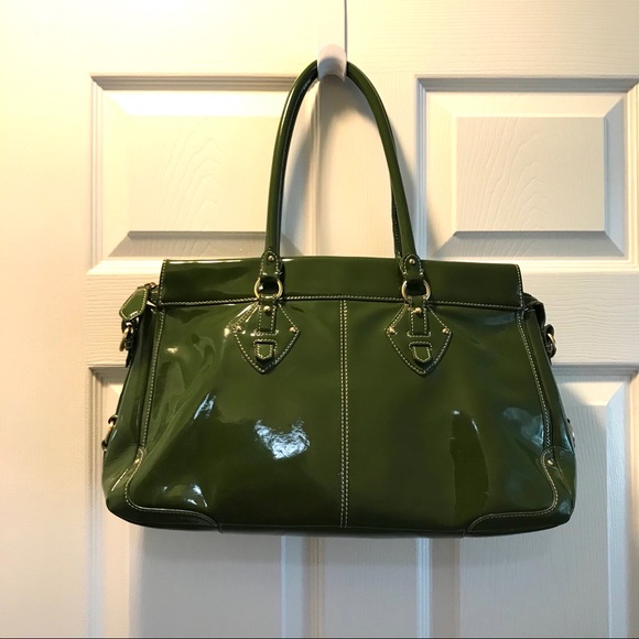 Ann Taylor | Bags | Ann Taylor Green Patent Leather Handbag | Poshmark